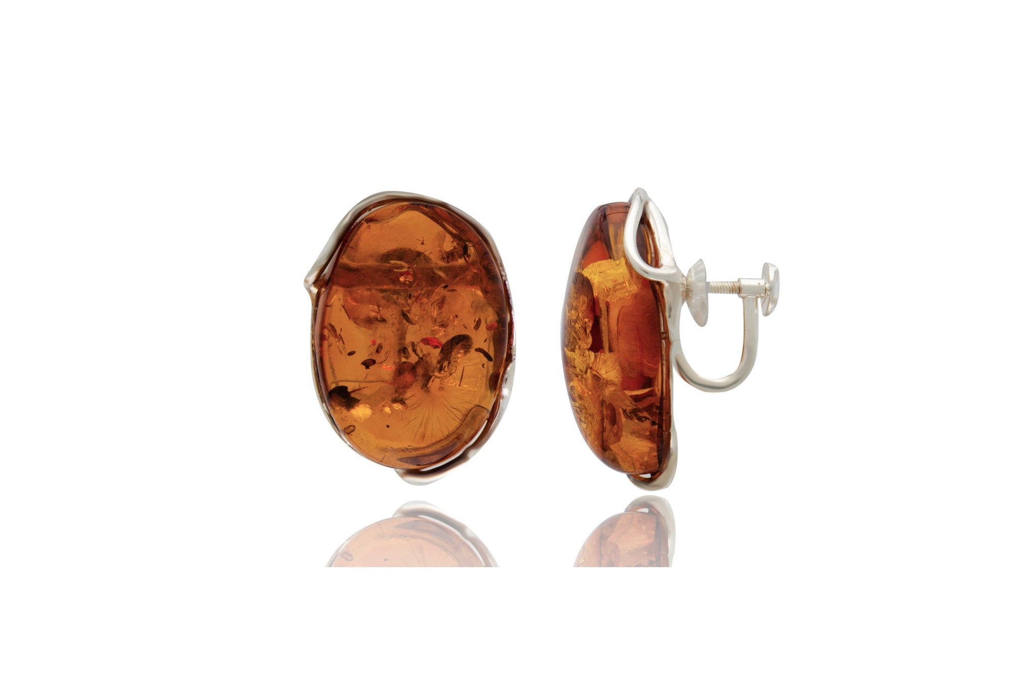 Amber Clip On Earrings